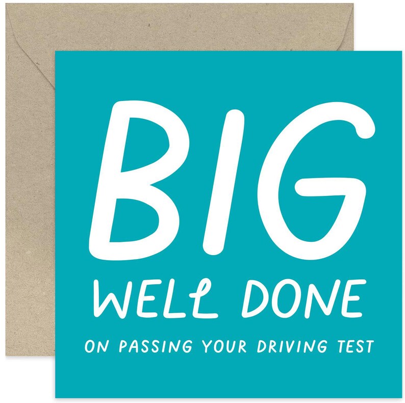 Big Well Done Driving Test Card for Him or Her - Congratulations ...