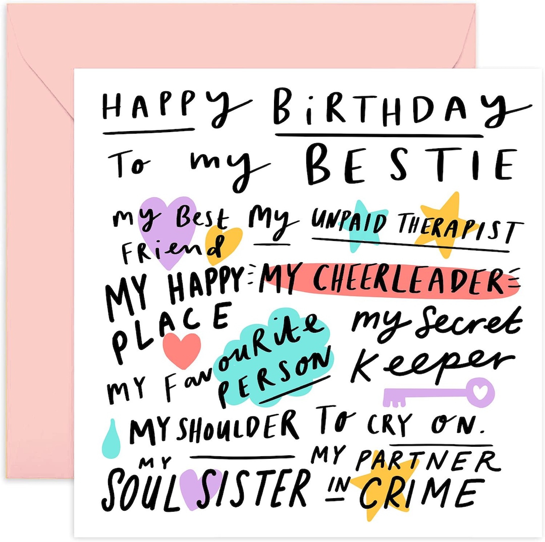 Happy Birthday to My Bestie Card - Birthday Card for Best Friend - for ...
