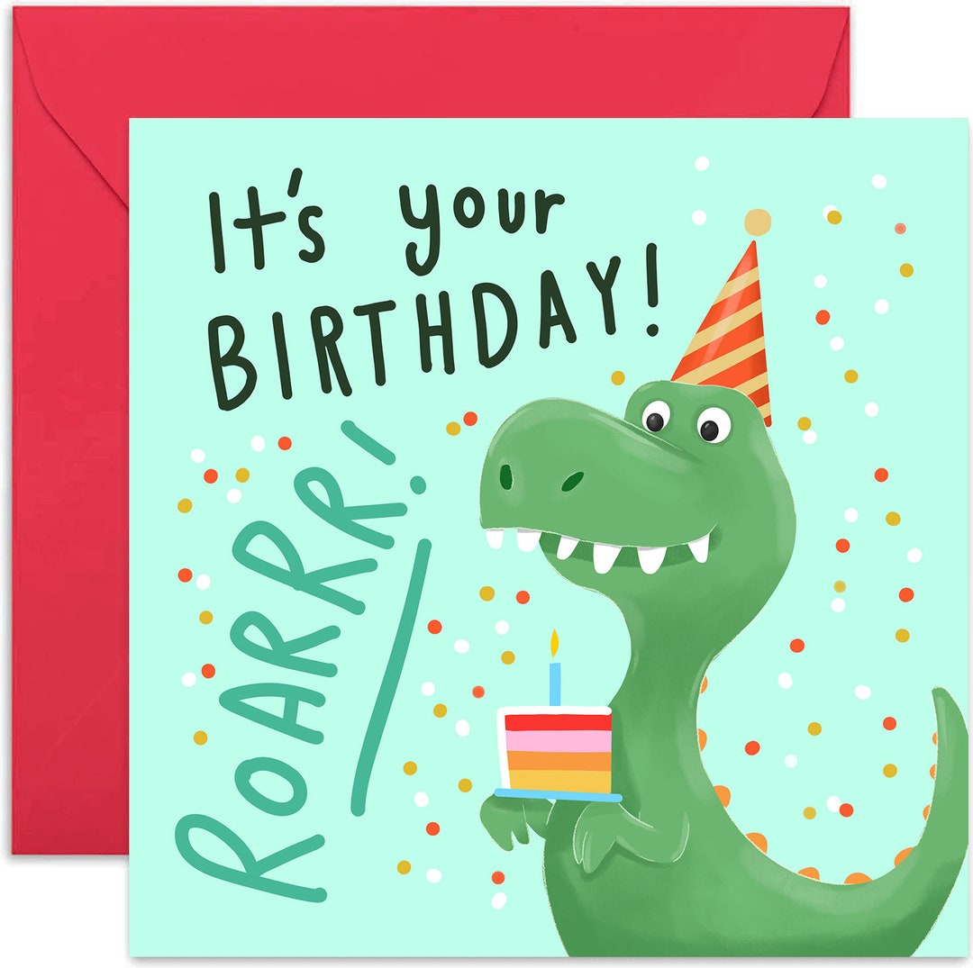 It's Your Birthday Dinosaur Card - Fun Birthday Card for Kids ...