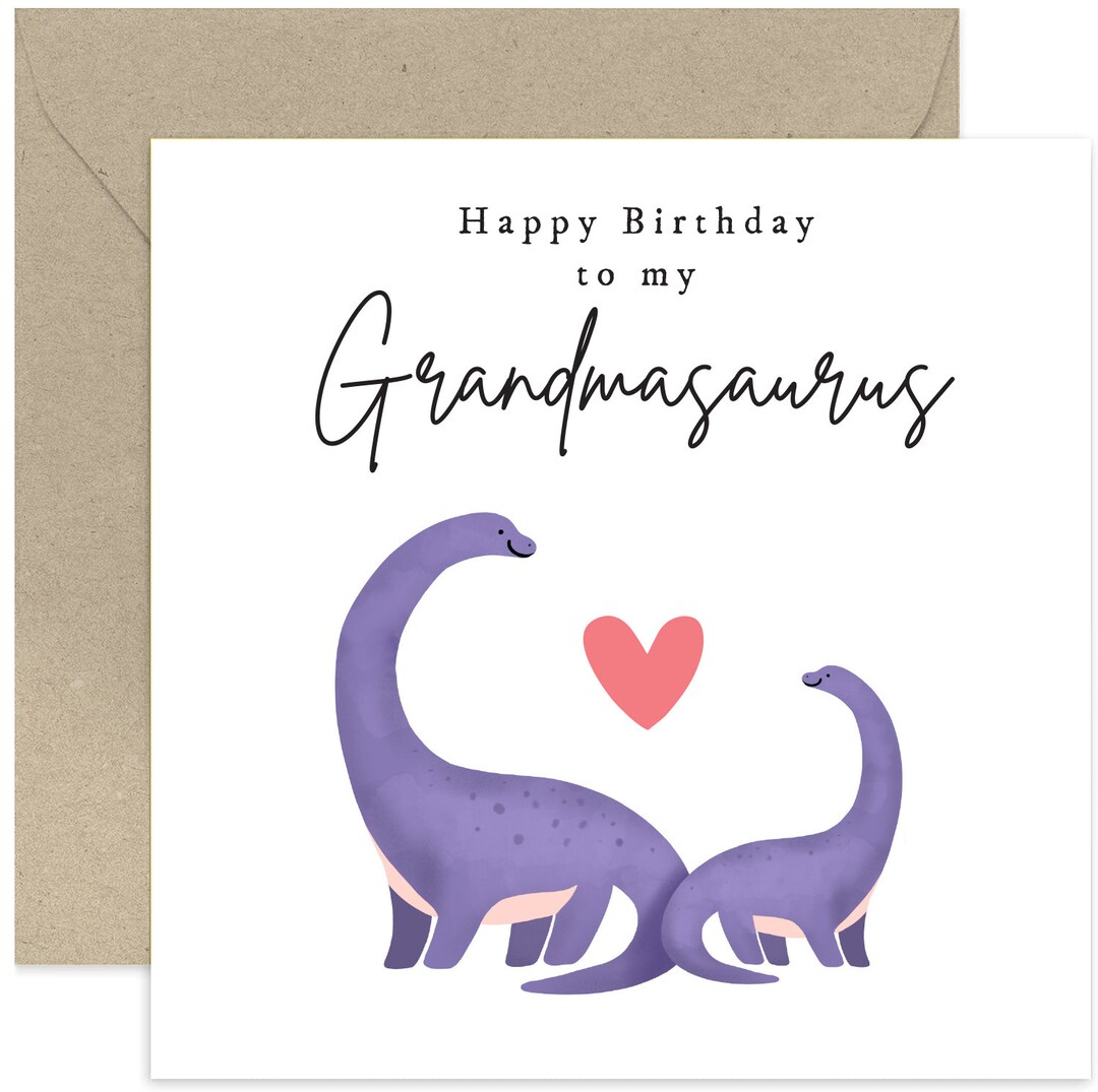 Happy Birthday to My Grandmasaurus Card - Birthday Card for Grandma ...