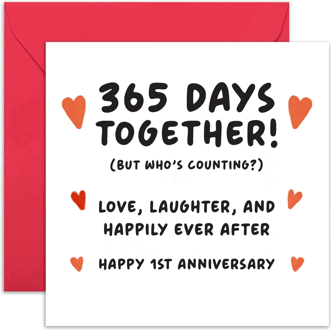 365 Days Together Anniversary Card - Valentine's Day Card - Love Card ...