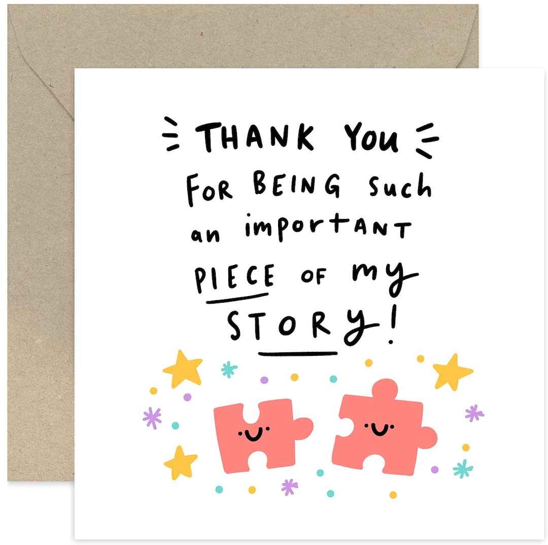 Thank You for Being Part of My Story Card - Thank You Card - Card for ...