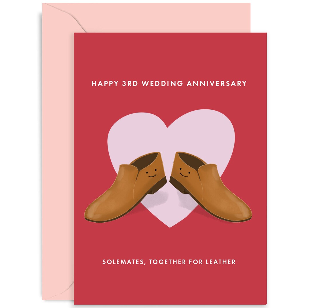 Happy 3rd Wedding Anniversary Card - Anniversary Card - Love Card - 3rd ...