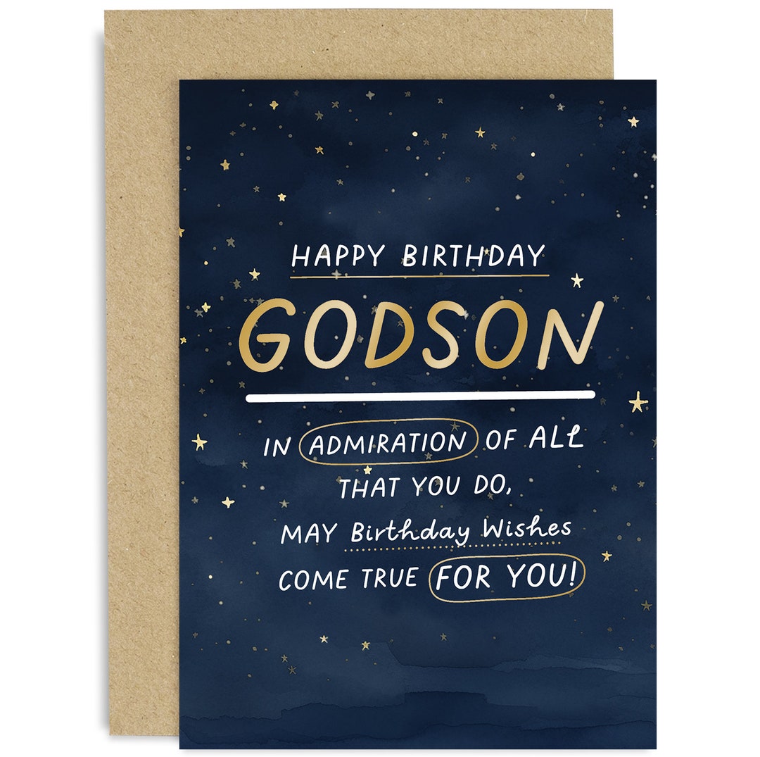 Birthday Wishes Godson Night Sky Card - Birthday Card for Godson ...