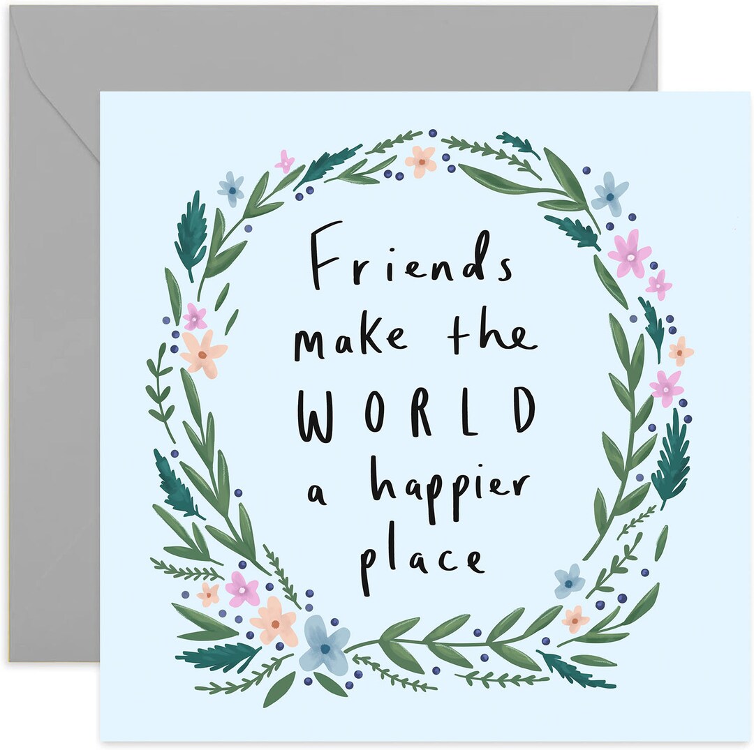 Friends Make the World Happier Card - Friendship Card - Love Card ...