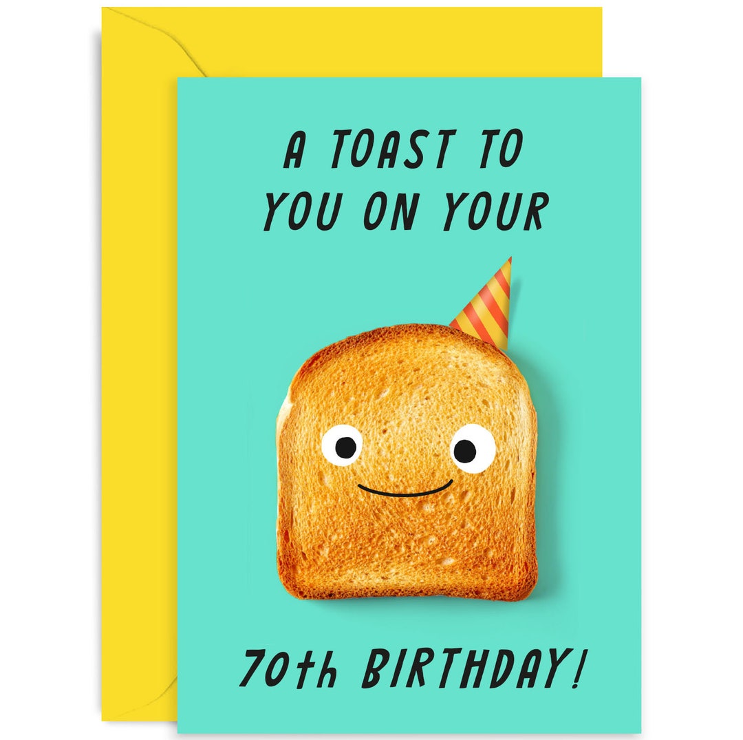 A Toast on Your 70th Birthday Card - Birthday Card for Her - Birthday ...