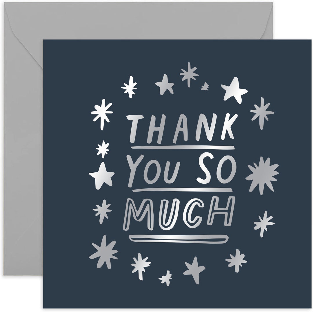 Thank You so Much Card - Thanks Card - Thank You Greeting Card - Card ...