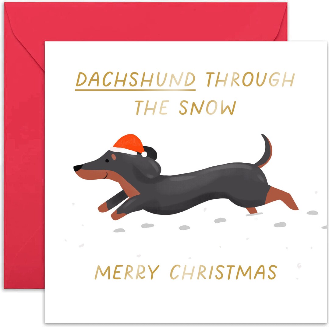 Dachshund Through the Snow Card - Christmas Card - Holiday Card - Merry ...