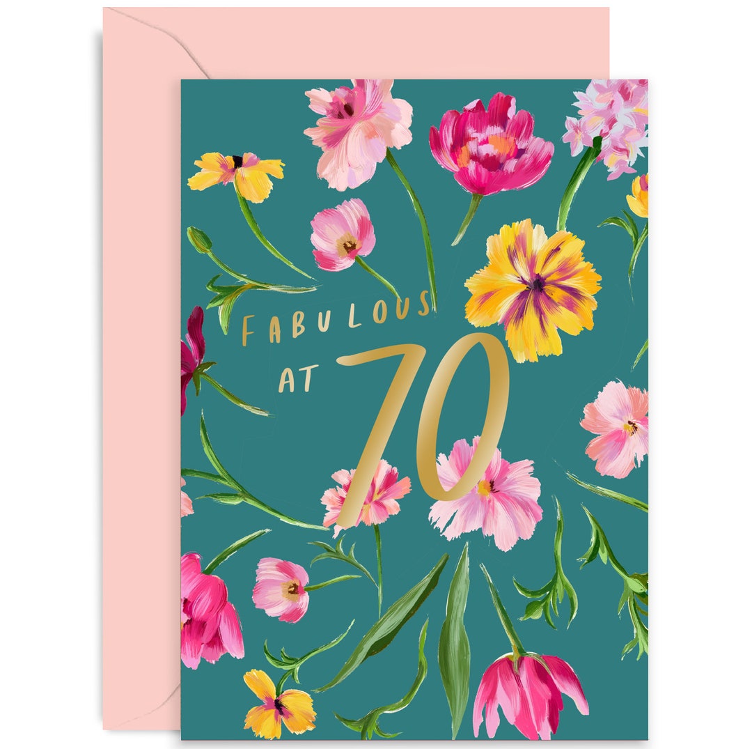 Fabulous at 70 Card - 70th Birthday Card for Her - 70th Birthday Card ...