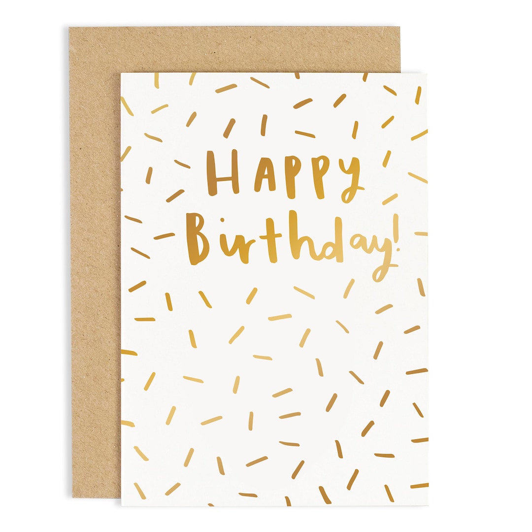 Happy Birthday Confetti Card - Birthday Card - Birthday Confetti Card ...
