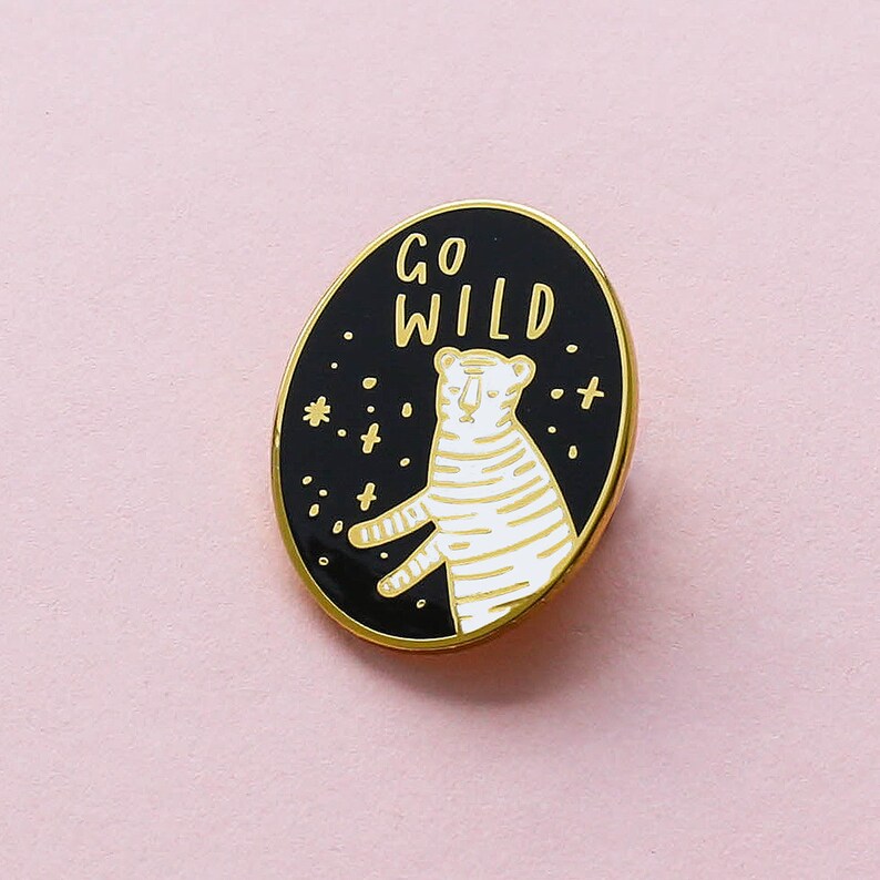 Go Wild Enamel Pin Tiger Go Wild Enamel Pin Enamel Lapel - Etsy