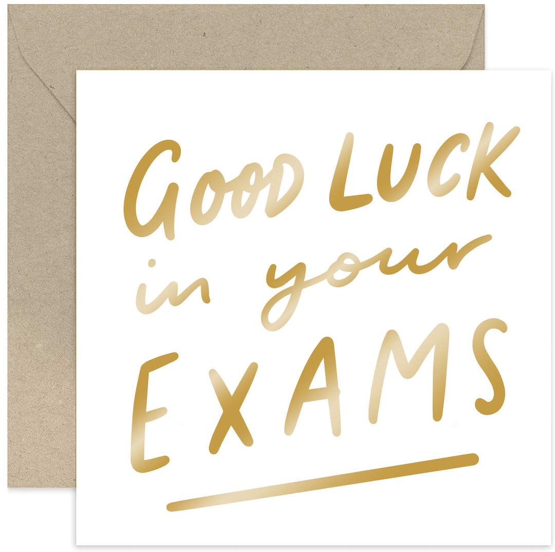 Good Luck in Your Exams Card Fun Good Luck Card Luck Greeting Card Card ...