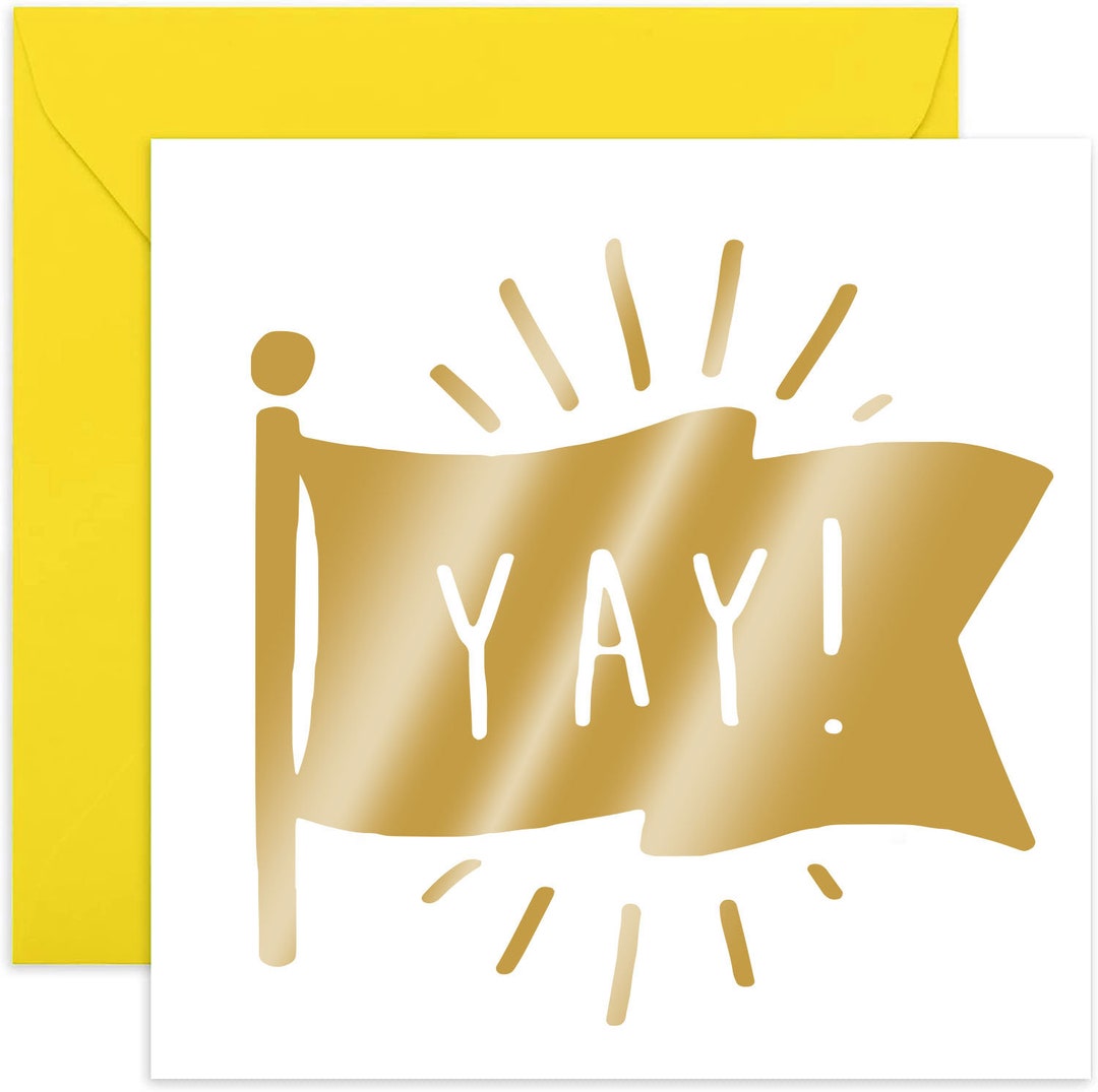 Yay Flag Card - Fun Friendship Card - Cute Friendship Greeting Card ...