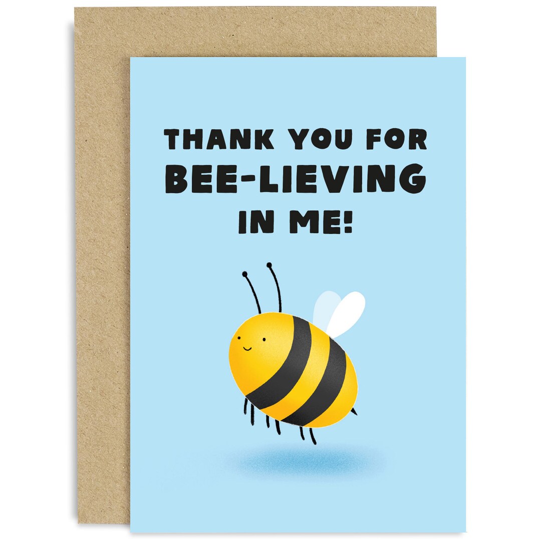 Thank You for Bee-lieving Card - Thank You Card - Bee Card - Funny ...