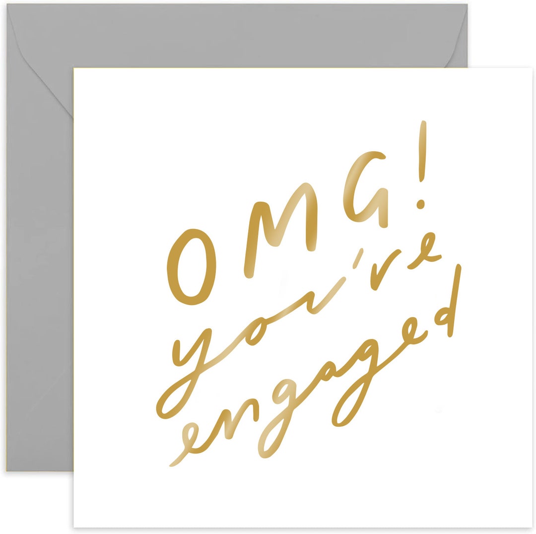 OMG! You're Engaged Card - Fun Engagement Card - Engagement Greeting ...