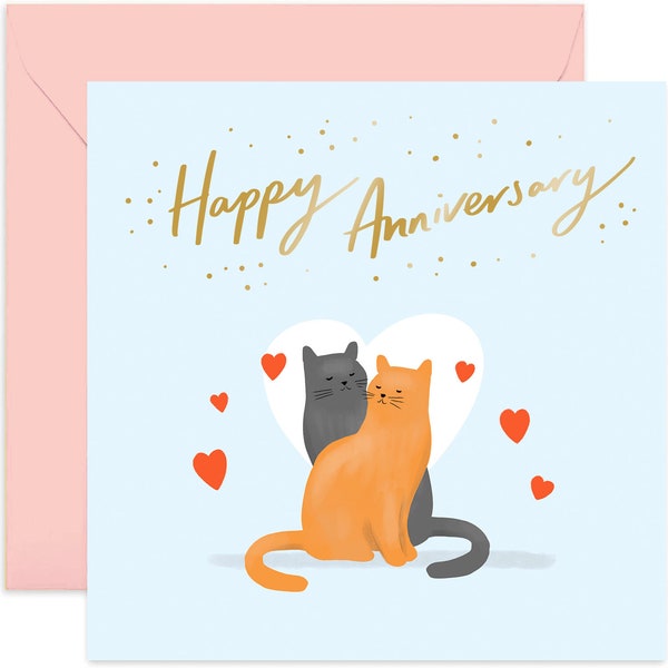 Cat Anniversary Card - Etsy