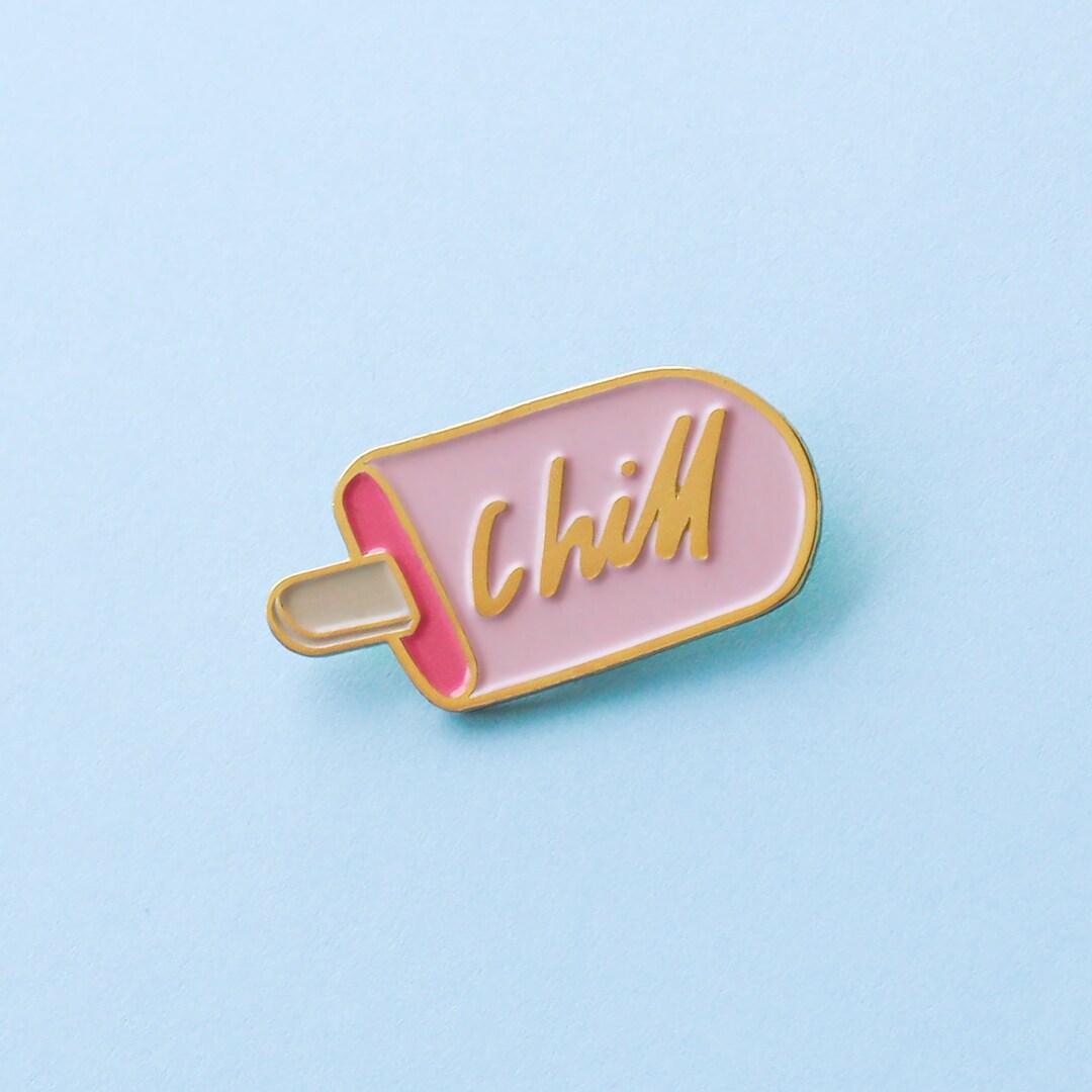 Chill Ice Lolly Enamel Pin Gold and Pink Enamel Pin Enamel Ice Lolly ...