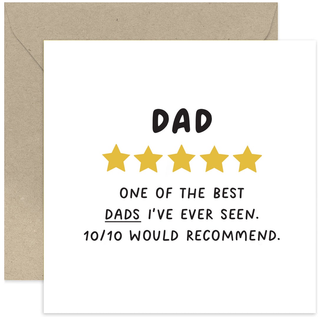 Five Star Rating Dad Card - Fun Birthday Card for Him - Birthday Card ...