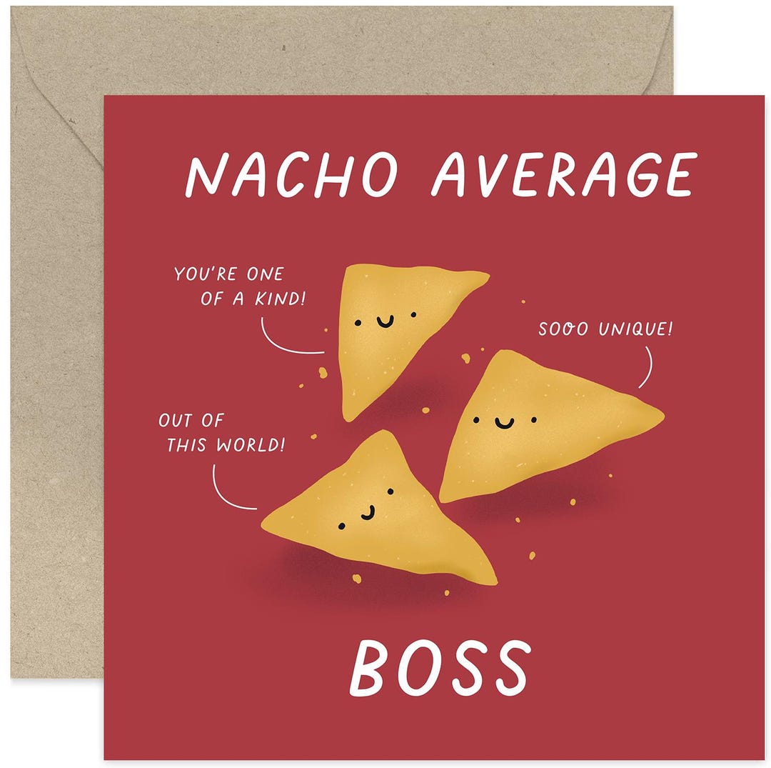 Nacho Average Boss Card - Fun Birthday Card - Birthday Greeting Card ...