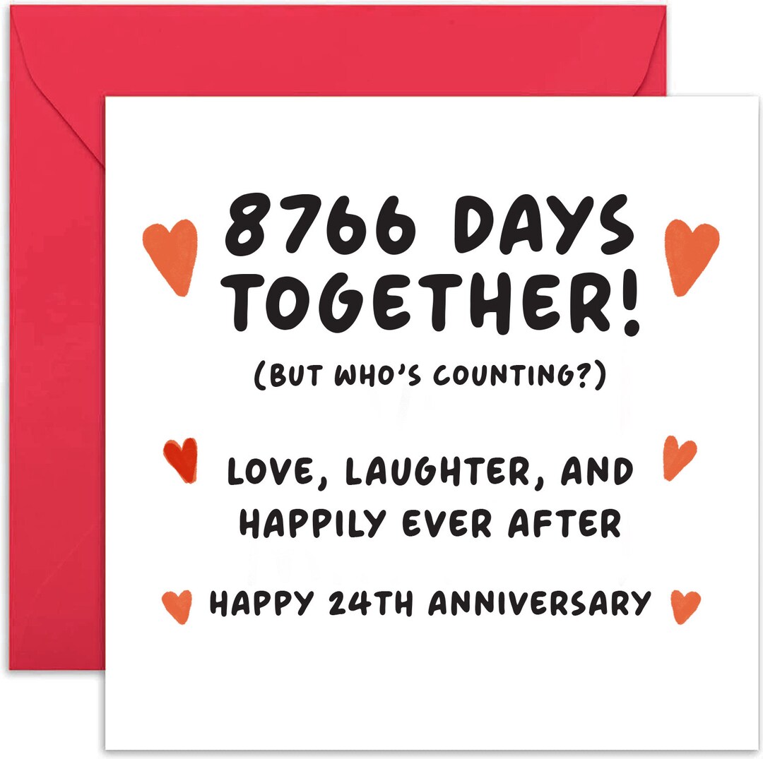 8766 Days Together Anniversary Card - Valentine's Day Card - Love Card ...