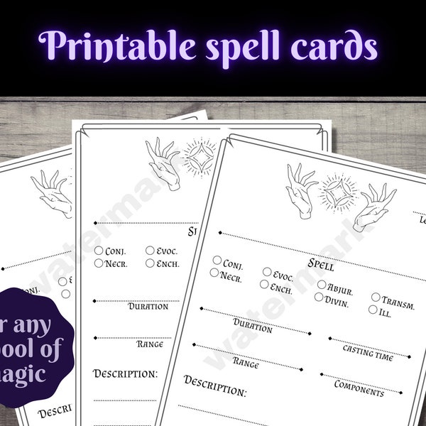 Printable Spells - Etsy