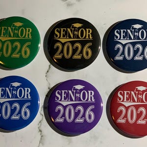Senior Pins 2026 Red Etsy