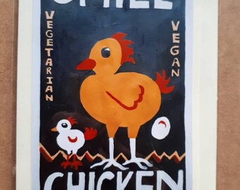 Chicken Artist Card - Etsy