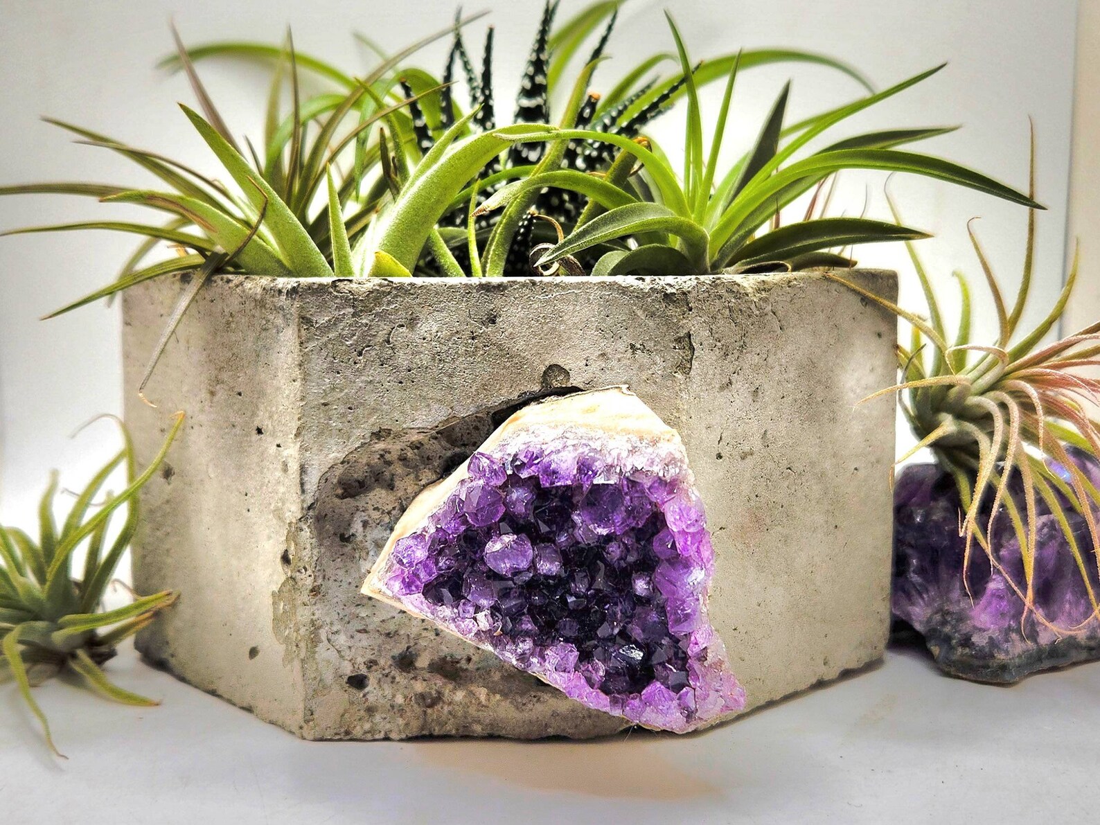Geode Planter/ Geometric Planters/ Amethyst Geode Pot/ Indoor - Etsy