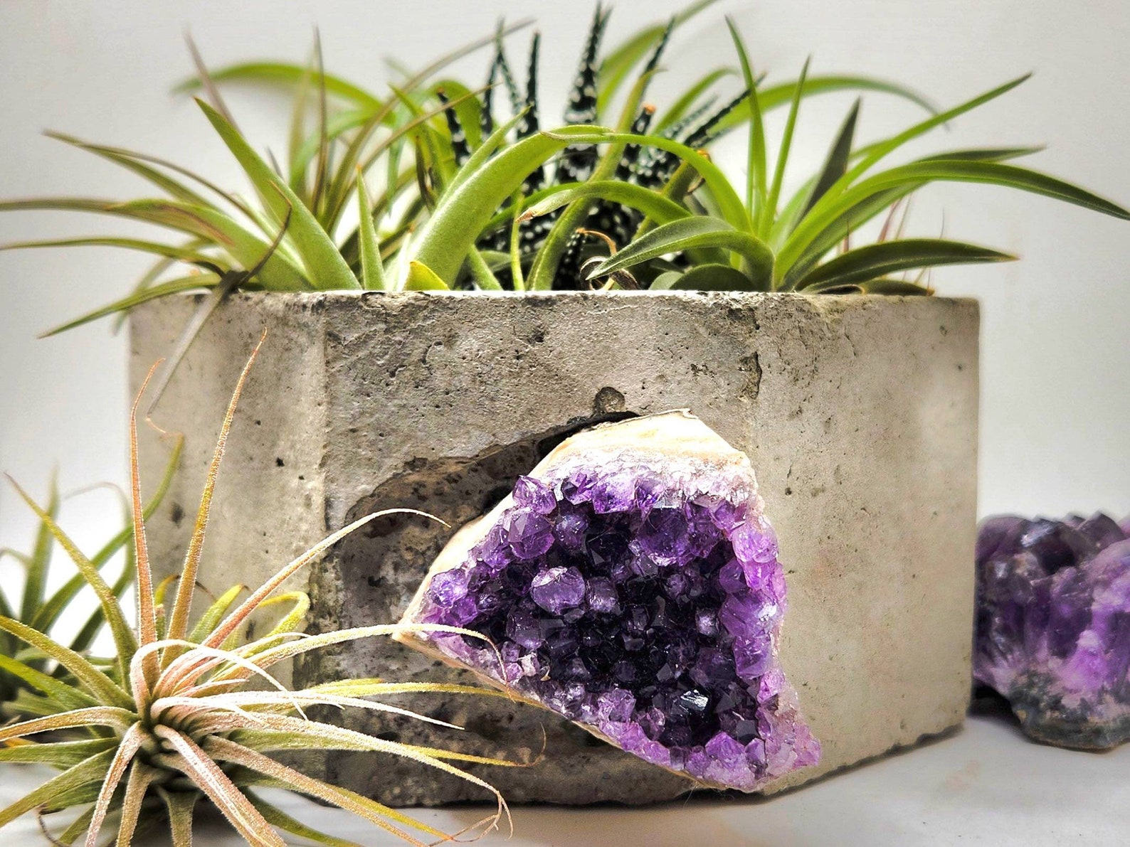 Geode Planter/ Geometric Planters/ Amethyst Geode Pot/ Indoor - Etsy