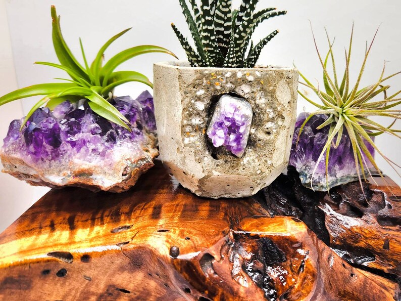 Geode Planter/ Cement Planter/ Small Plant Pot/ Brazilian - Etsy