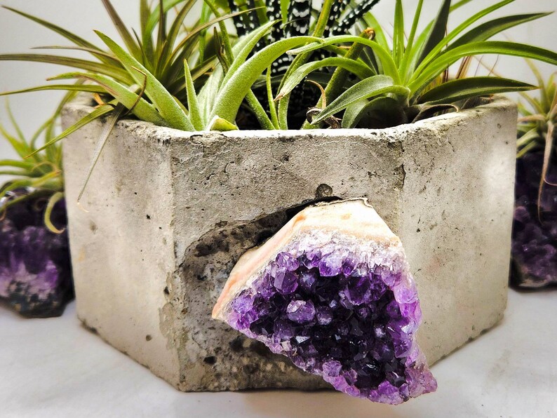 Geode Planter/ Geometric Planters/ Amethyst Geode Pot/ Indoor - Etsy