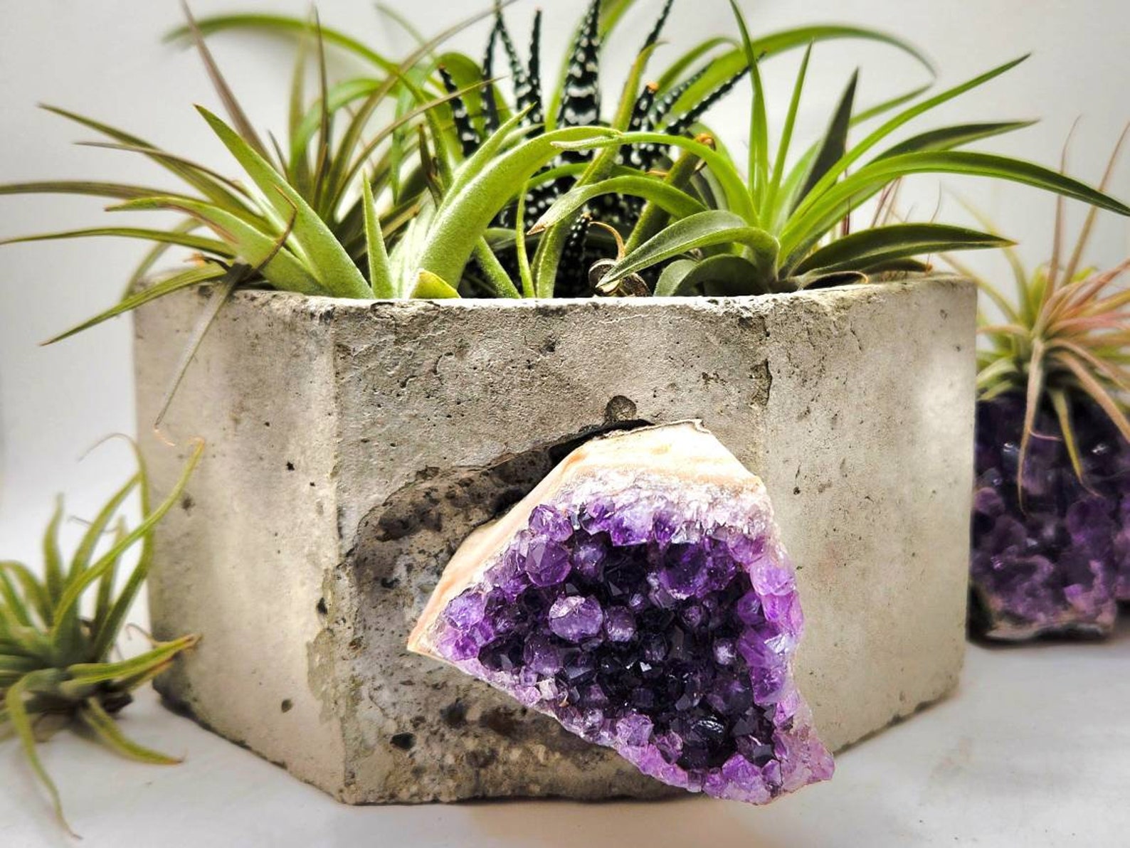 Geode Planter/ Geometric Planters/ Amethyst Geode Pot/ Indoor - Etsy