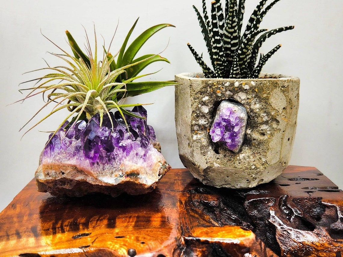 Geode Planter/ Cement Planter/ Small Plant Pot/ Brazilian - Etsy
