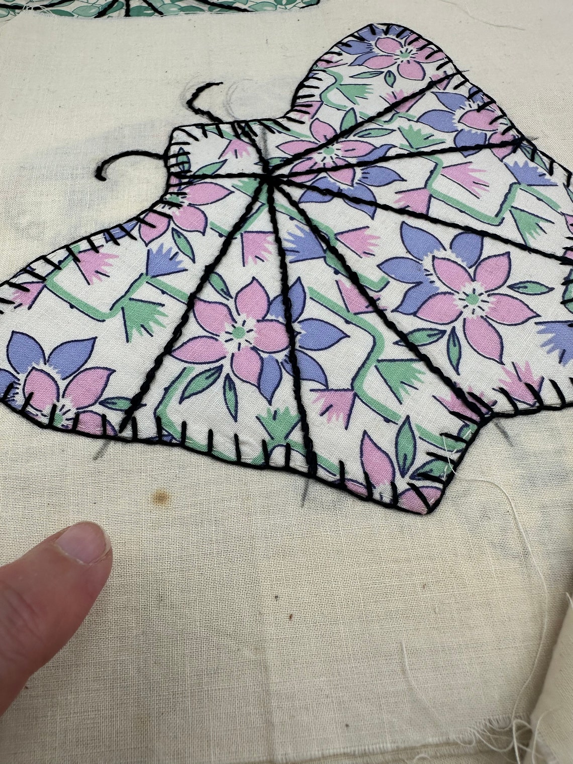 Vintage 1940s Moth Applique Quilt Squares 9" Lot of 35 Cotton Prints on ...