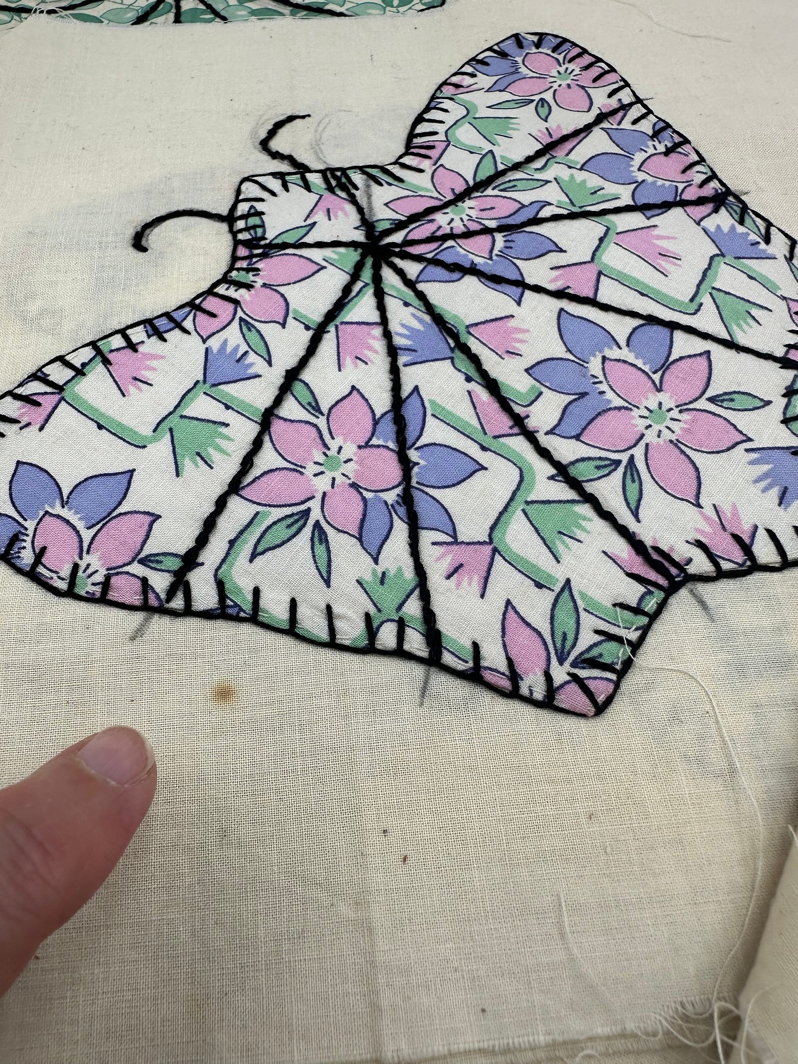 Vintage 1940s Moth Applique Quilt Squares 9" Lot of 35 Cotton Prints on ...