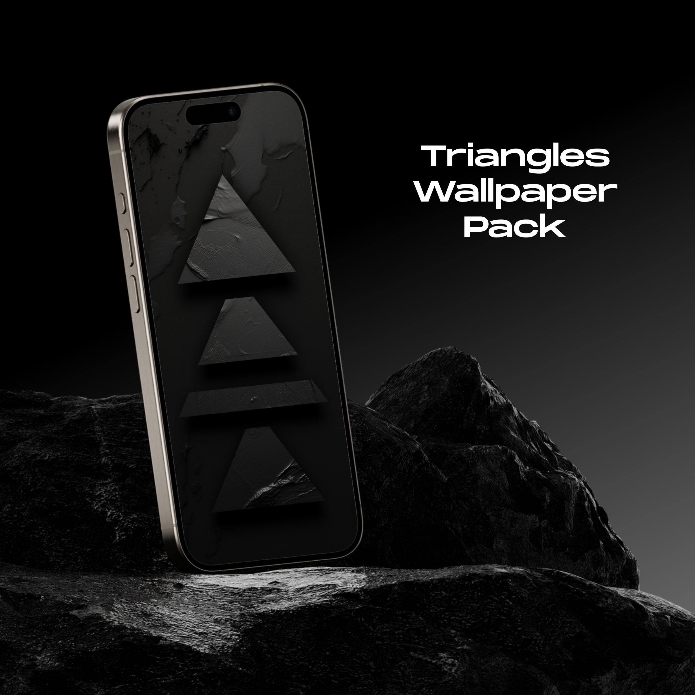 Triangles Wallpaper Pack, Anamorphic Art, Smartphone Screen Enhancer, Unique Gift for Tech ...