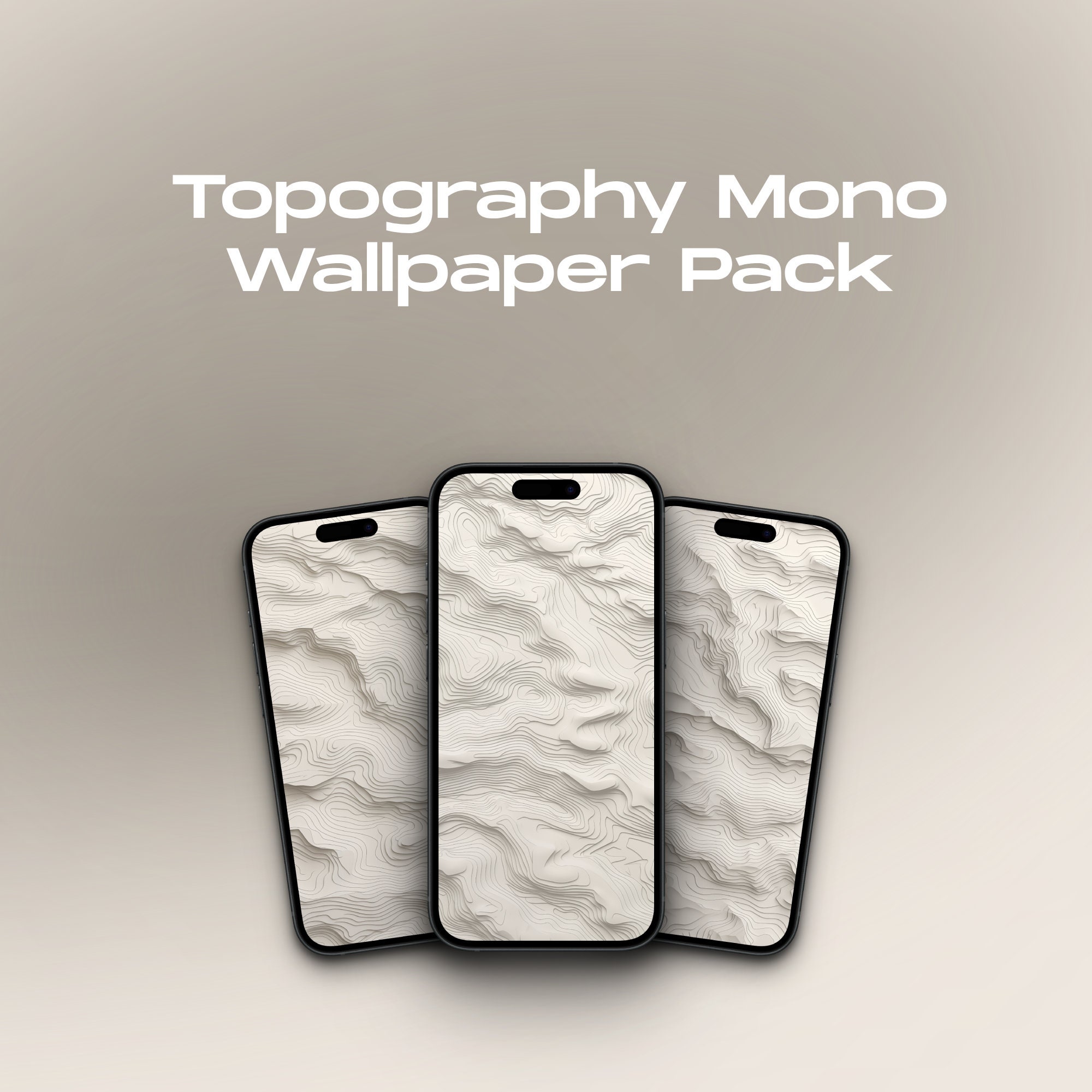 Topography Mono Wallpaper Pack for Smartphones - Etsy