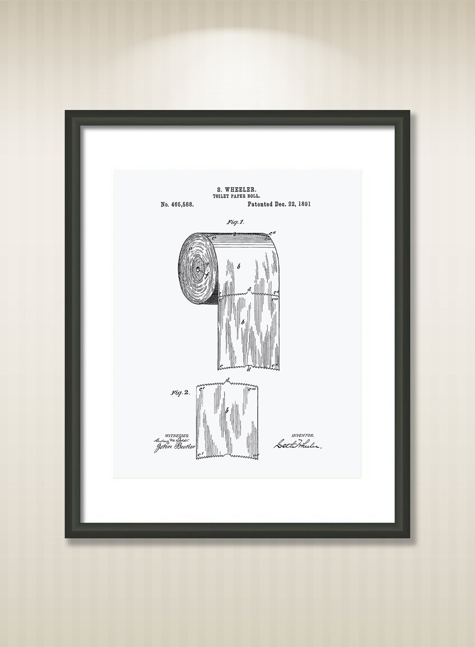 Toilet Paper Roll 1891 Patent Art Illustration - Etsy