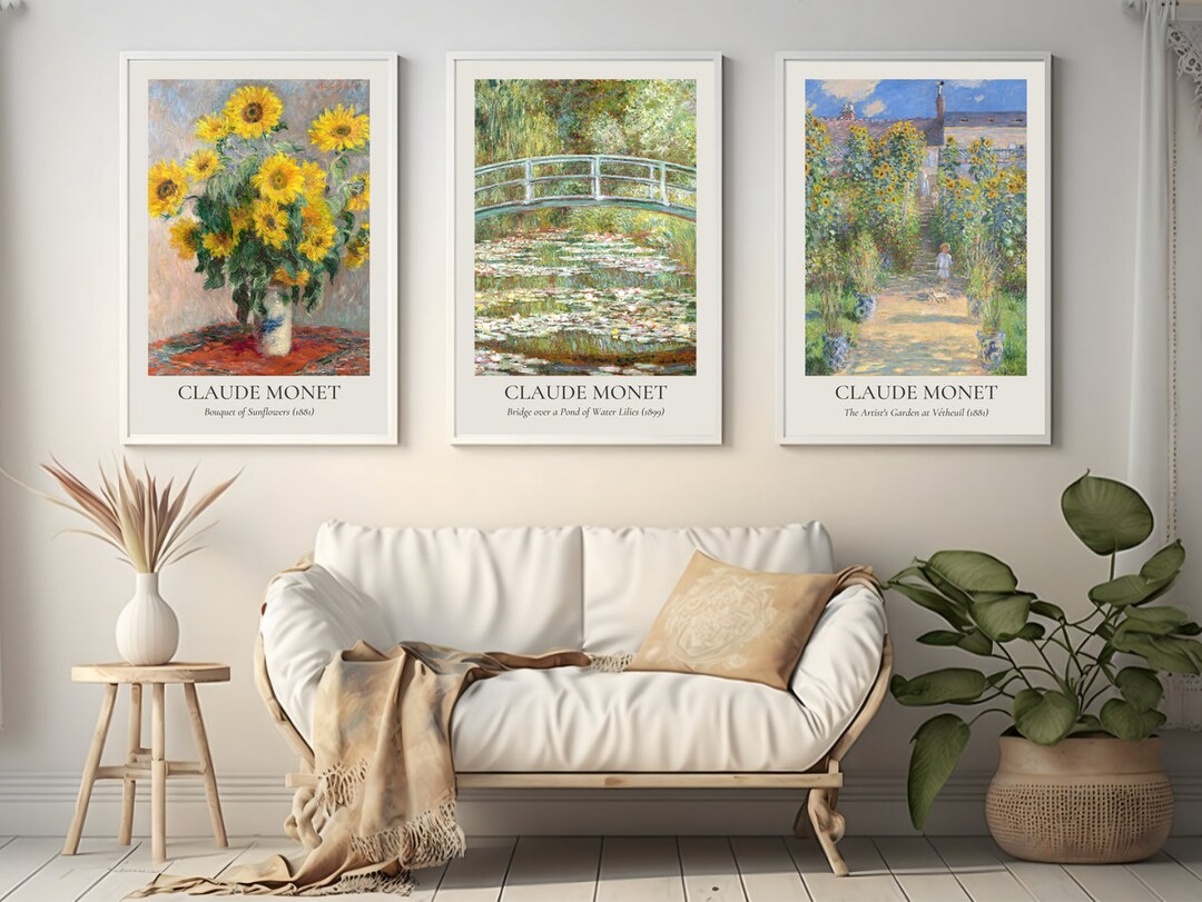 Claude Monet Set of 3 Prints Printable Wall Art Monet - Etsy