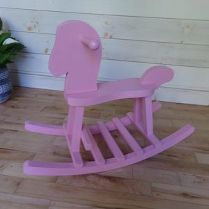 Child's Solid Wood Rocking Horse- Sweet Pea Pink - Etsy