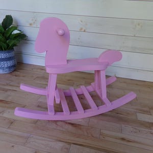 Child's Solid Wood Rocking Horse- Sweet Pea Pink - Etsy