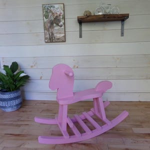 Child's Solid Wood Rocking Horse- Sweet Pea Pink - Etsy