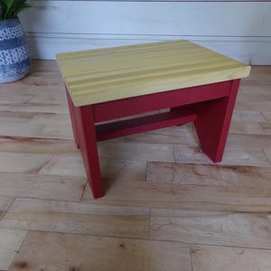 Rustic Step Stool- Medium- Colonial Red With Hardwood Top - Etsy
