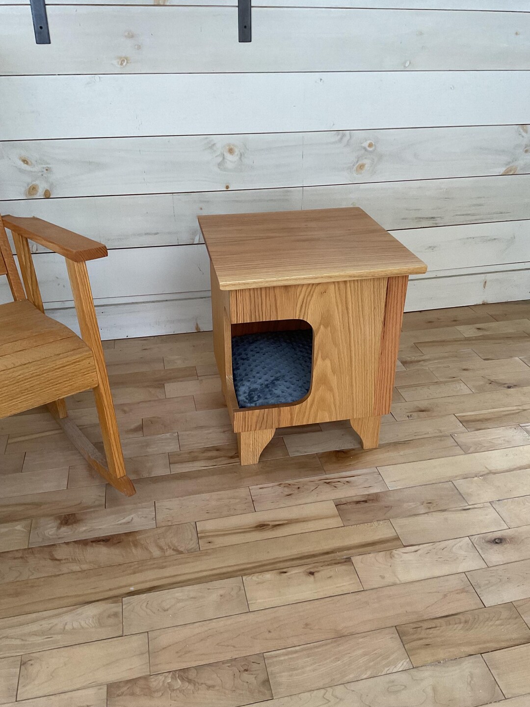 Solid Wood Cat House End Table Oak - Etsy