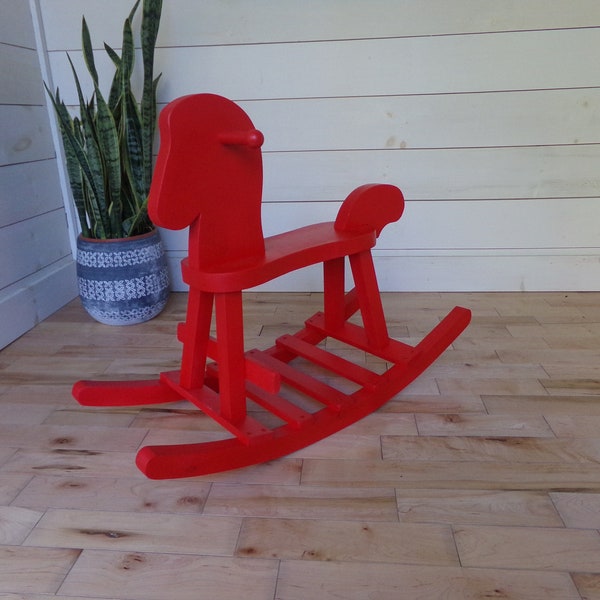 Red Rocking Horse - Etsy