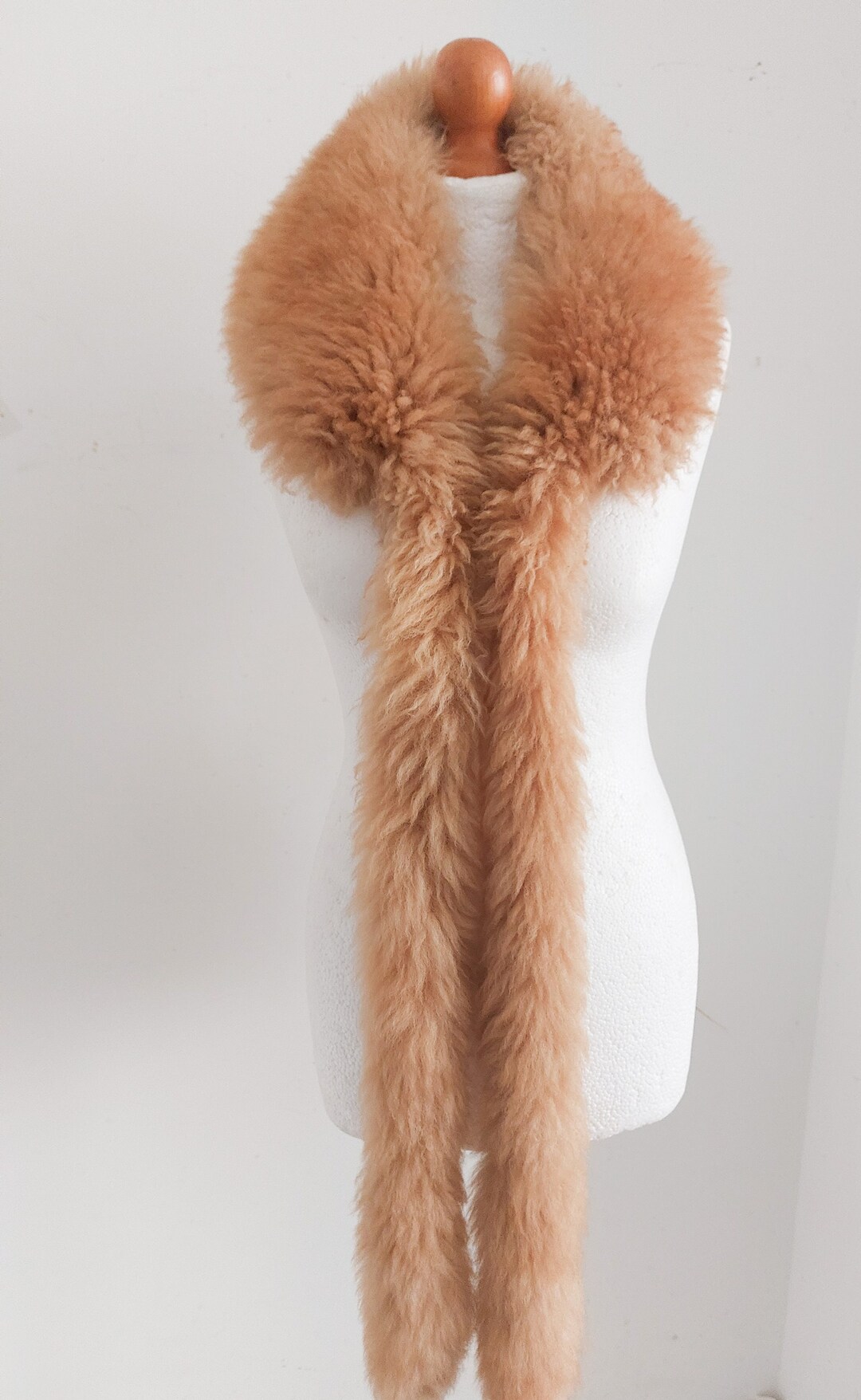 Vintage SHEEP WOOL Fur Collar and Tail Scarf Stole - Etsy