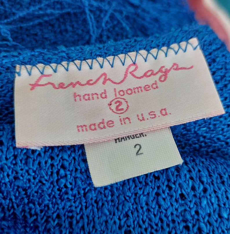 FRENCH RAG Cobalt Blue Tiered Fringe Hand Knit Midi Body Con Dress M - Etsy