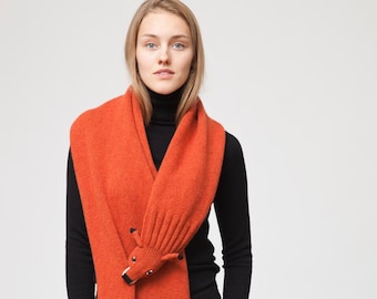 Red Fox Scarf/fox Collar/mohair Neck Gaiter/scarf Clothing Accessory ...