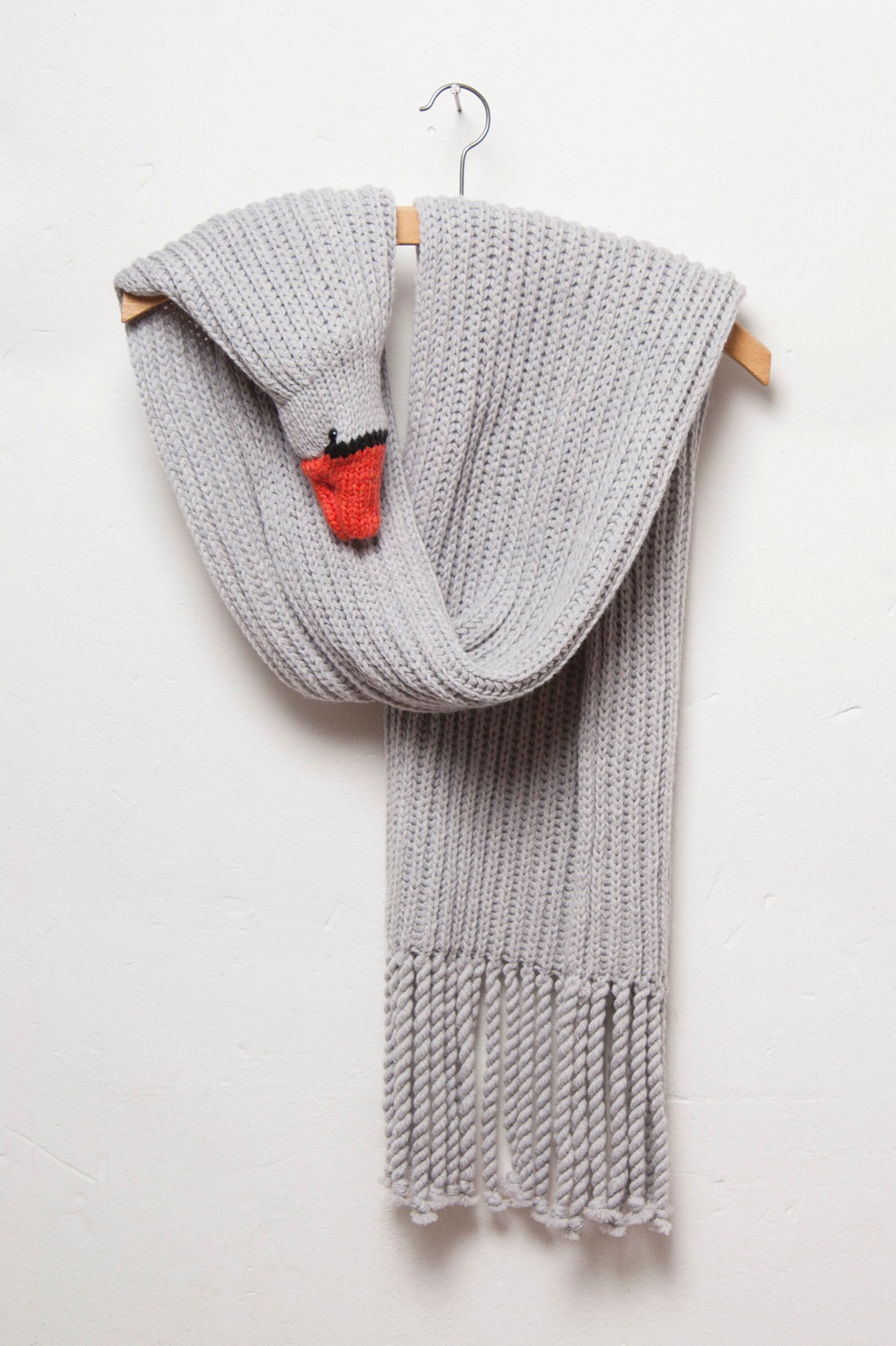 Knitted Bird With Fringes Swan Scarf - Etsy Singapore