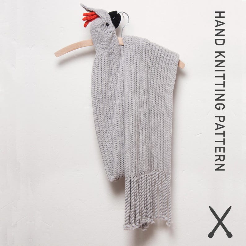 KNITTING PATTERN, Cockatoo Scarf by Nina Fuhrer - Etsy